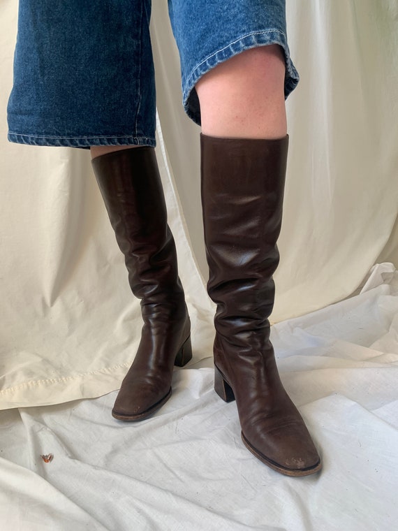 Vintage leather knee high - Gem