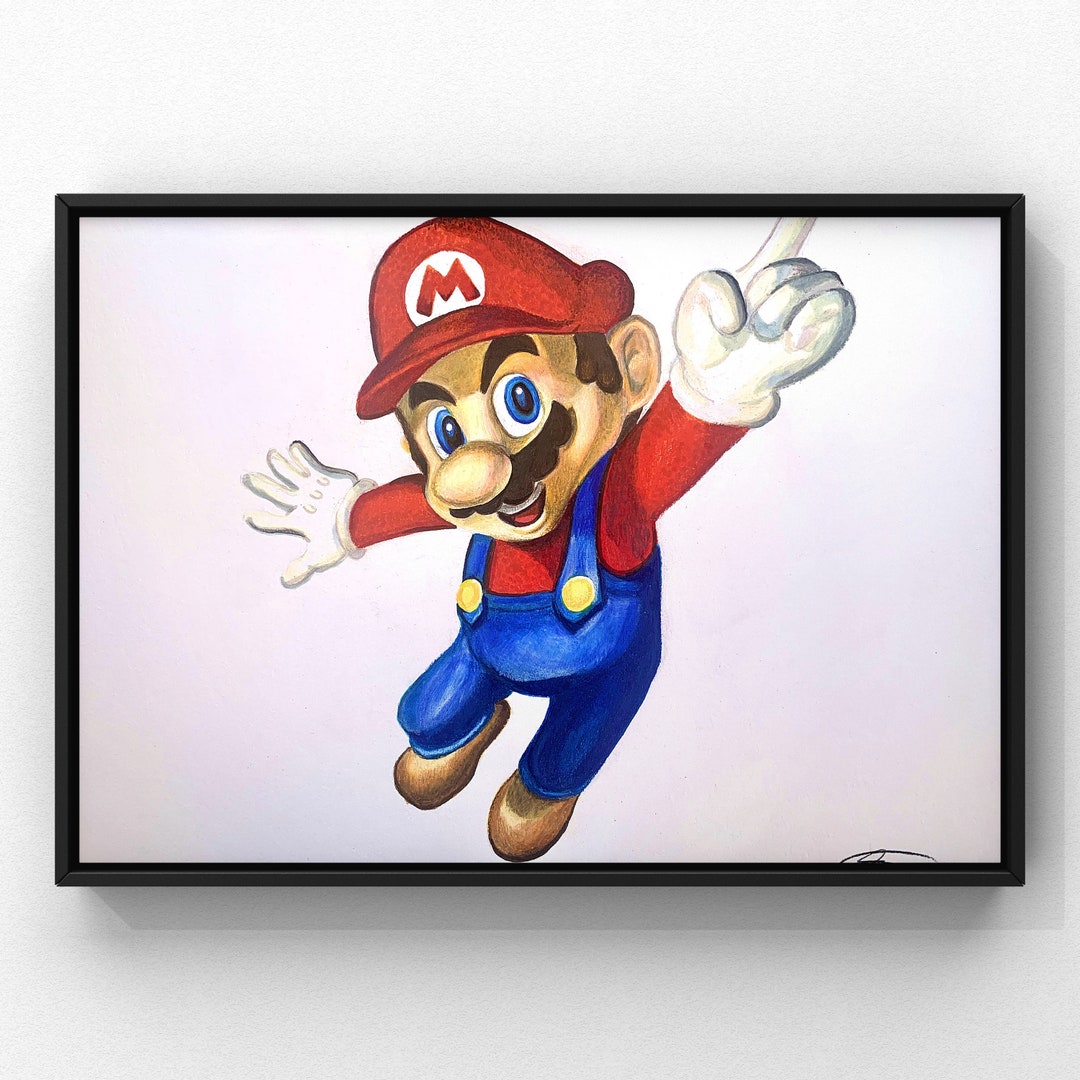 Mario Super Mario Hand Drawn Art Artwork Drawing Picture - Etsy