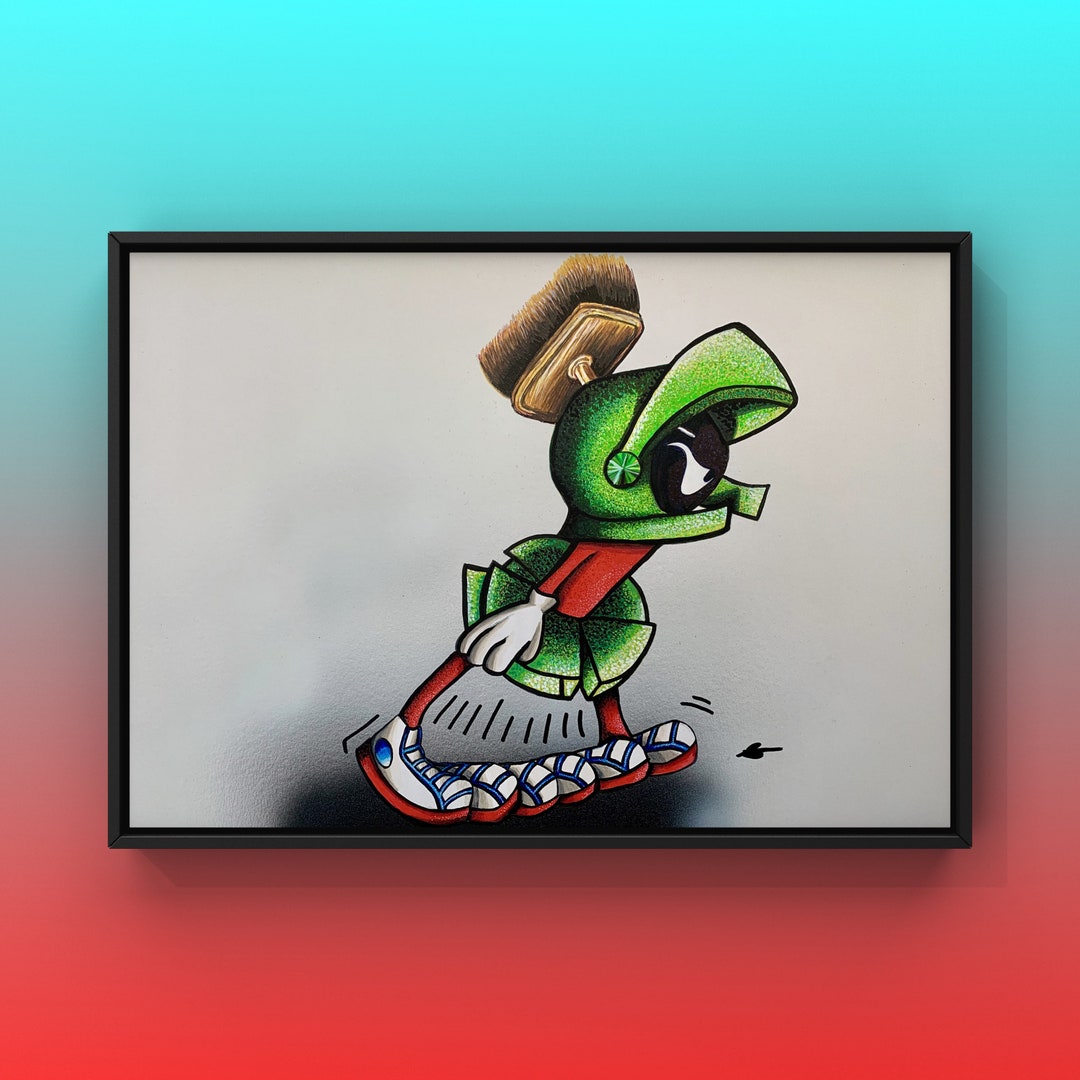 Marvin the Martian Art – Hand-drawn Warner Bros Character (A3) - Etsy