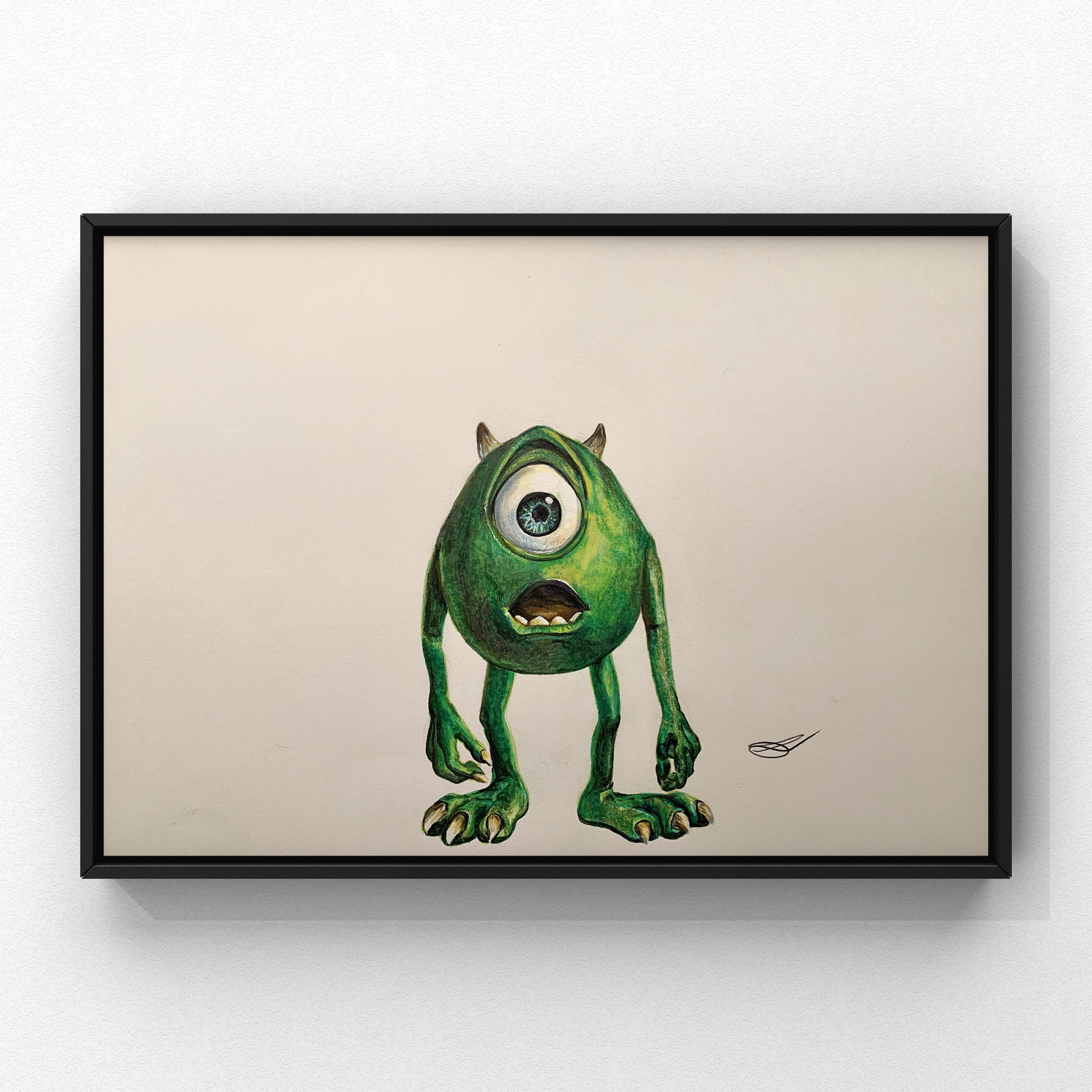 Mike Wazowski Disney Monsters Inc Hand Drawn Art Artwork - Etsy