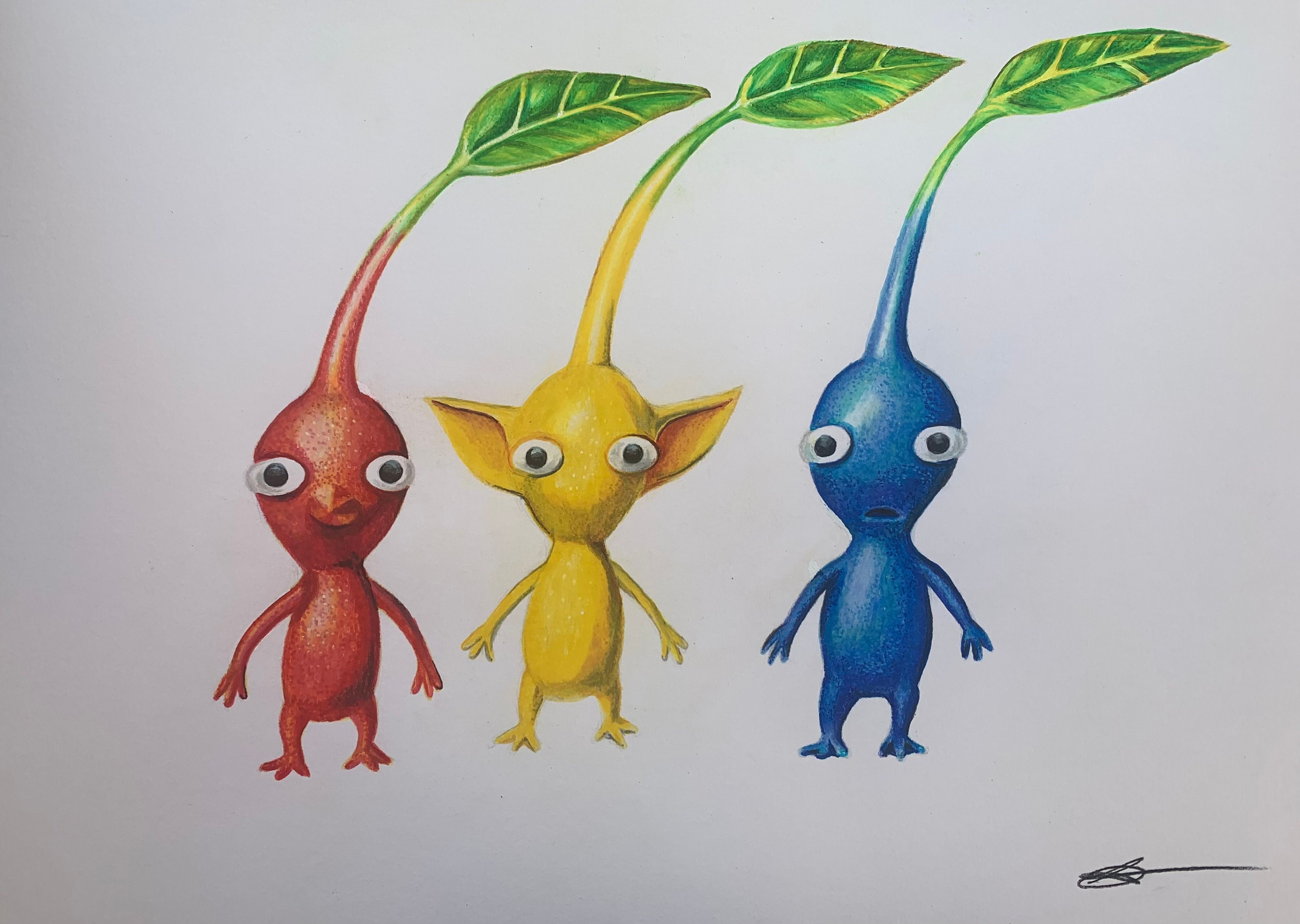 Pikmin Nintendo Hand Drawn Art Artwork Drawing Picture - Etsy