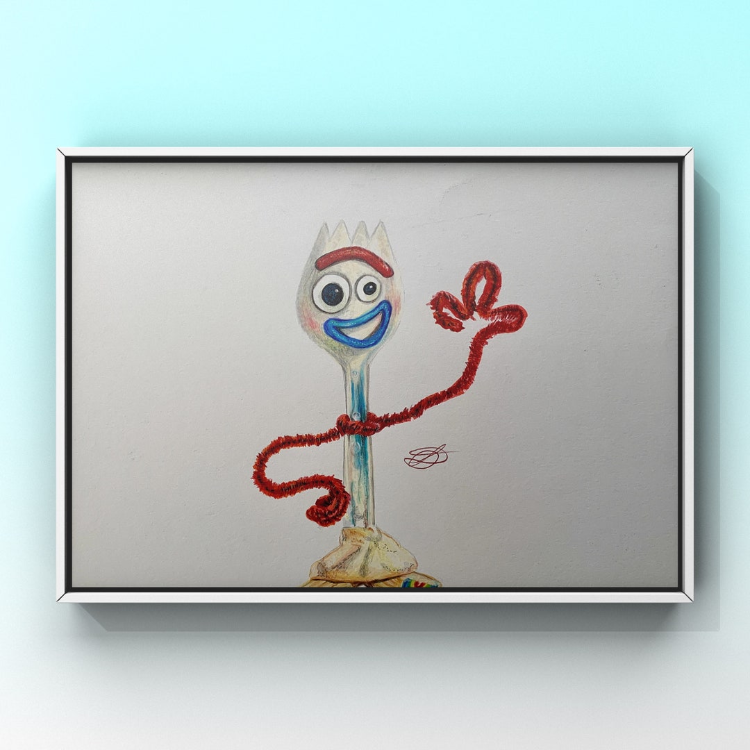 Forky - Disney Toy Story - Hand Drawn Art Artwork Drawing Picture ...