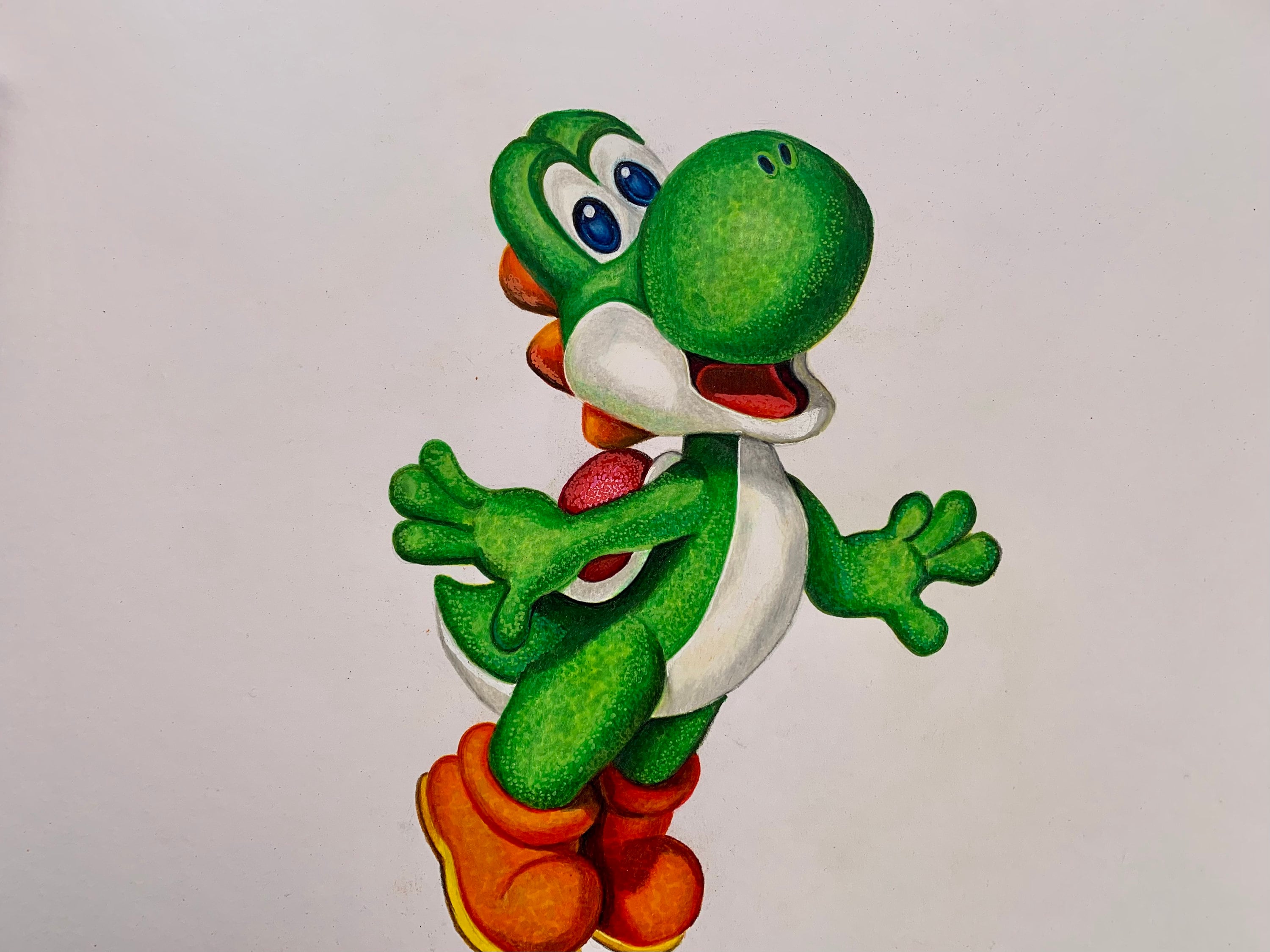 Yoshi Super Mario Hand Drawn Art Artwork Drawing Picture - Etsy