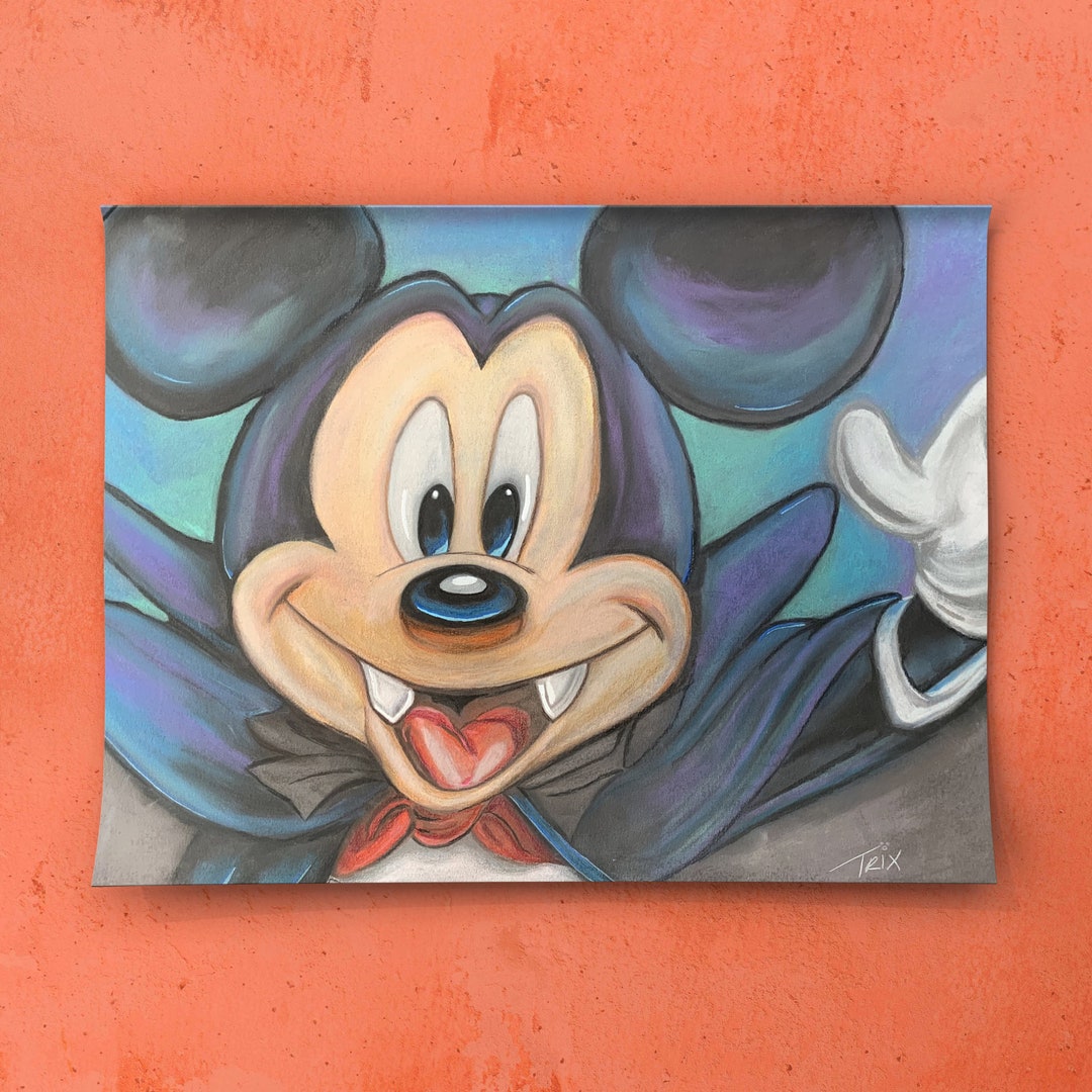 Disney Mickey Mouse - Dracula - Pastel, Polychromos, Posca and Copic ...