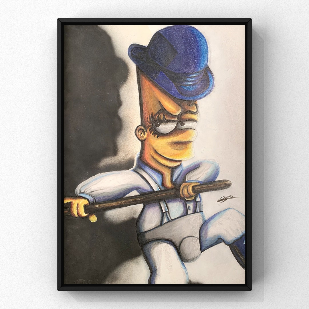 Bart Simpson Clockwork Orange Hand Drawn Art Artwork - Etsy