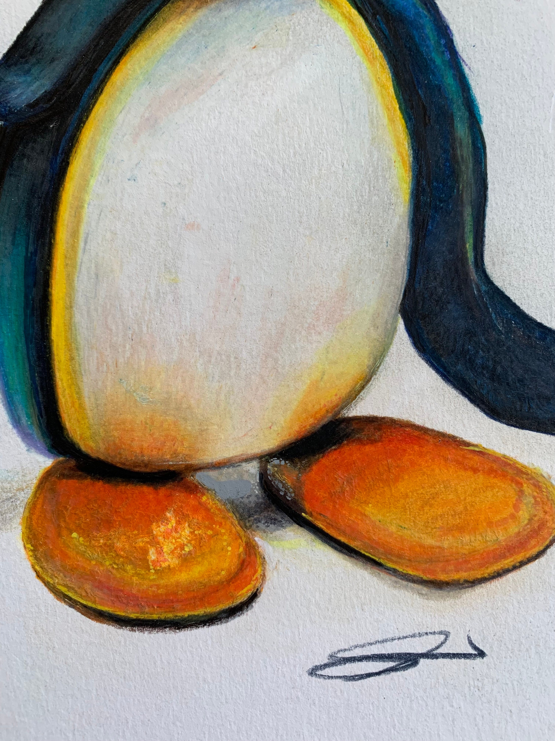 Pingu - Hand Drawn Art Artwork Drawing Picture - Polychromos, Posca and ...