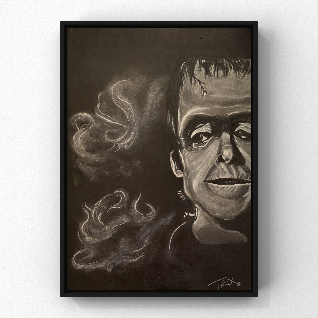 Herman Munster the Munsters Artwork Pastel Original, Not a Print Hand ...