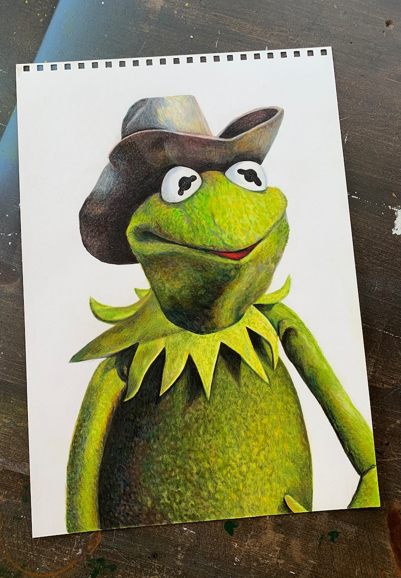Kermit the Frog - the Muppets - Hand Drawn Art Artwork Drawing Picture ...