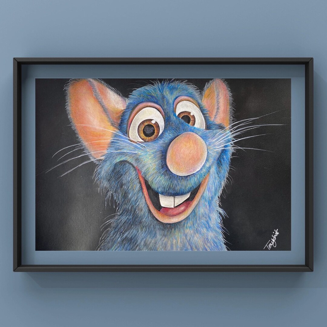 Remy - Ratatouille - Disney - Hand Drawn Art Artwork Drawing Picture ...