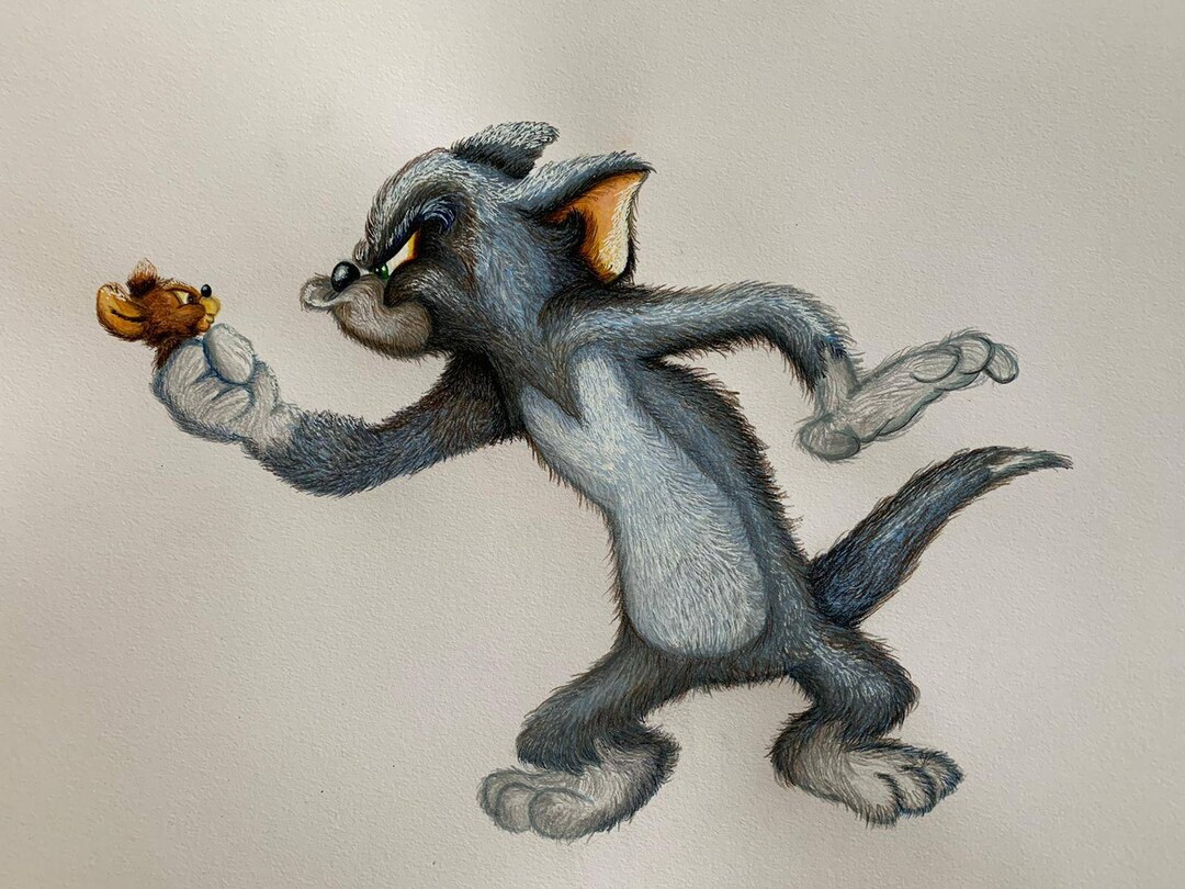 Tom & Jerry Warner Bros Hand Drawn Art Artwork Drawing - Etsy