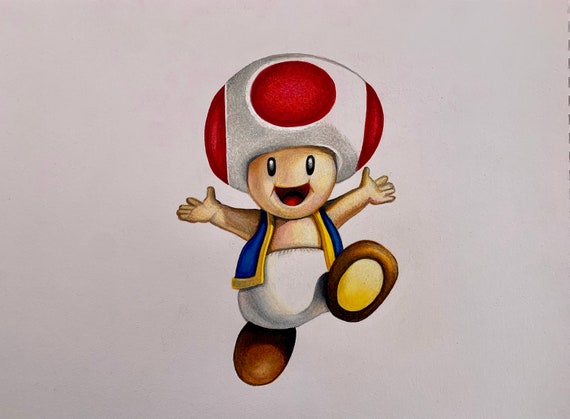 Toad Drawing Mario