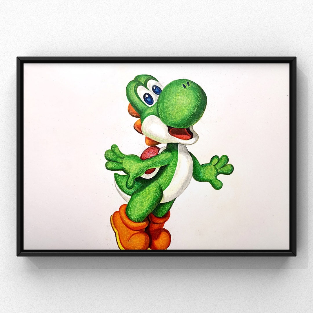 Yoshi Super Mario Hand Drawn Art Artwork Drawing Picture - Etsy
