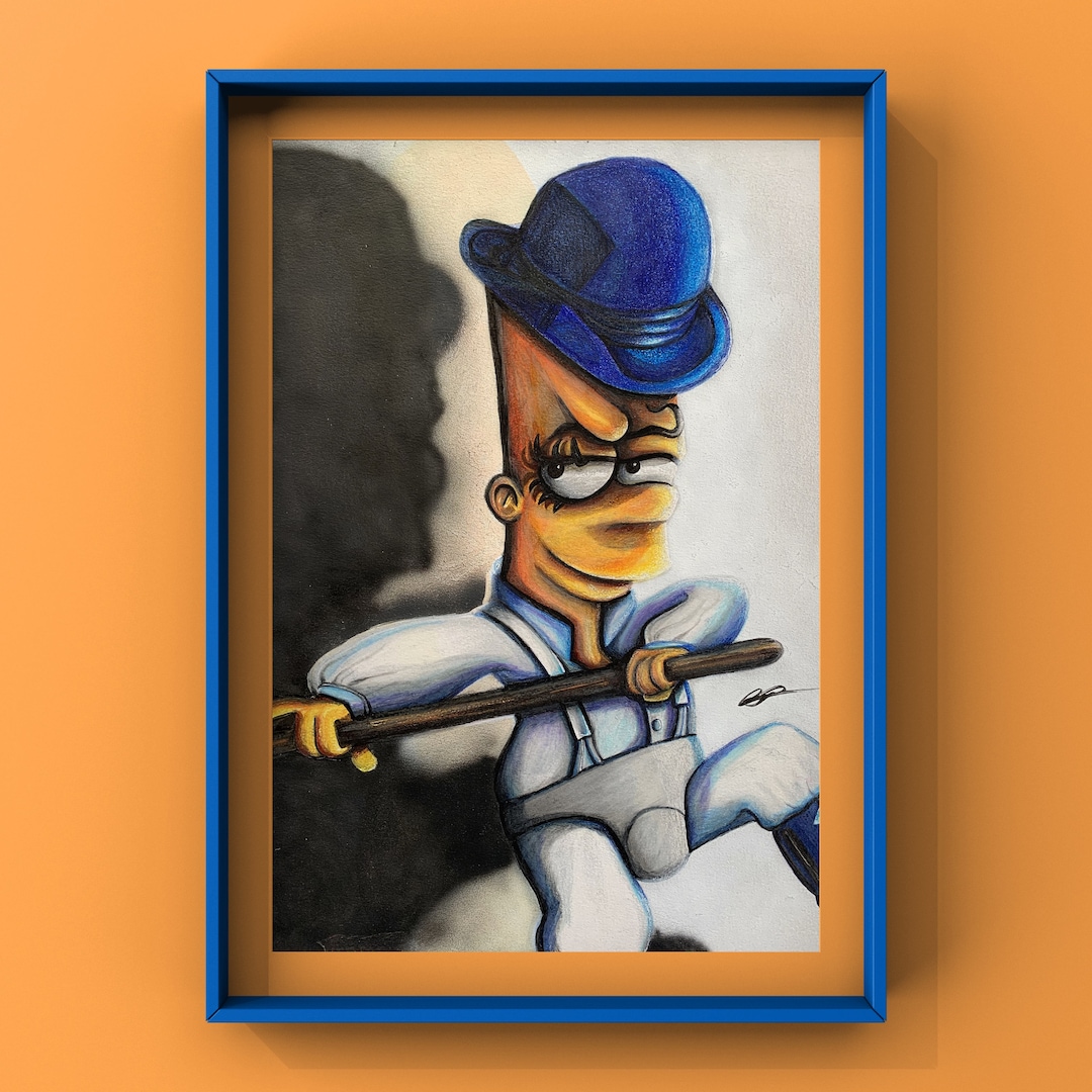 Bart Simpson - Clockwork Orange - Hand Drawn Art Artwork Drawing ...