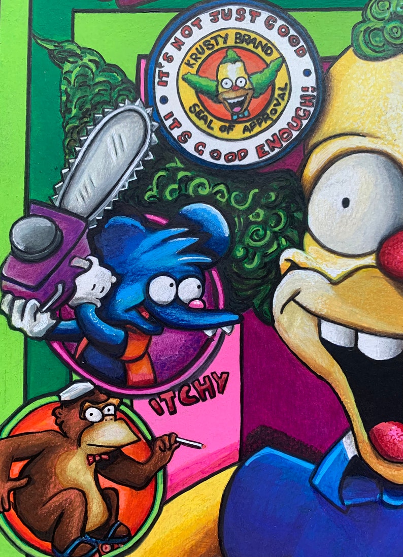 The Krusty the Clown Show - the Simpsons - Hand Drawn Art Artwork ...