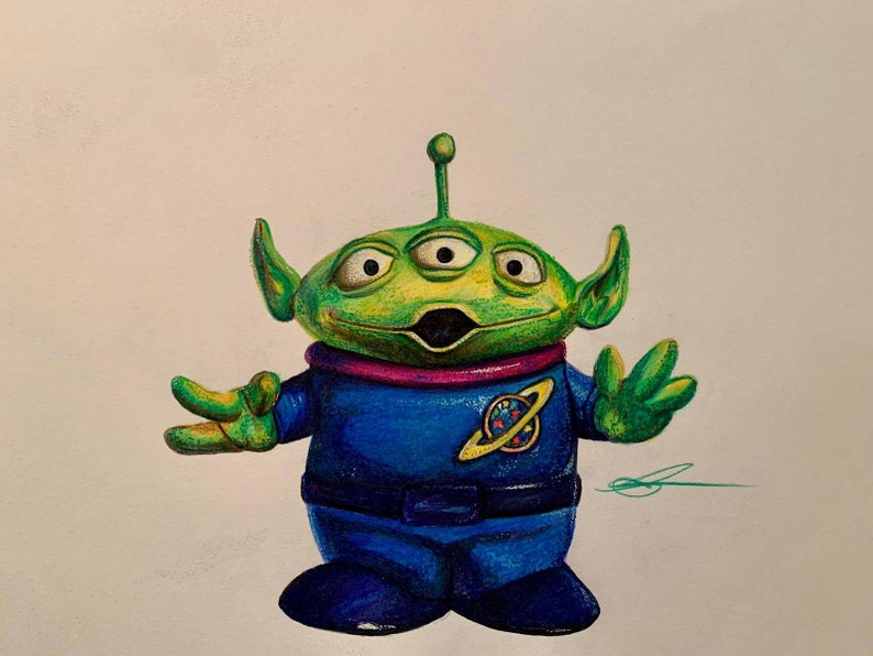 Alien Disney Toy Story Hand Drawn Art Artwork Drawing - Etsy