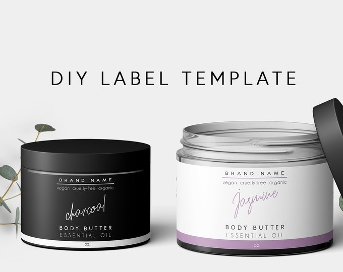 Body Product Label, Customizable Beauty Label DIY, Editable Body Butter ...