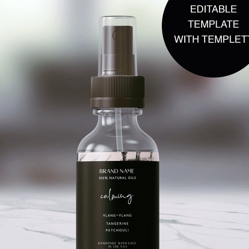 Editable Spray Bottle Label Template 2x2 DIY Square Label for - Etsy