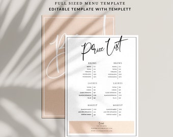 Nail Salon Menu Salon Menu Custom Menu Services Price List - Etsy