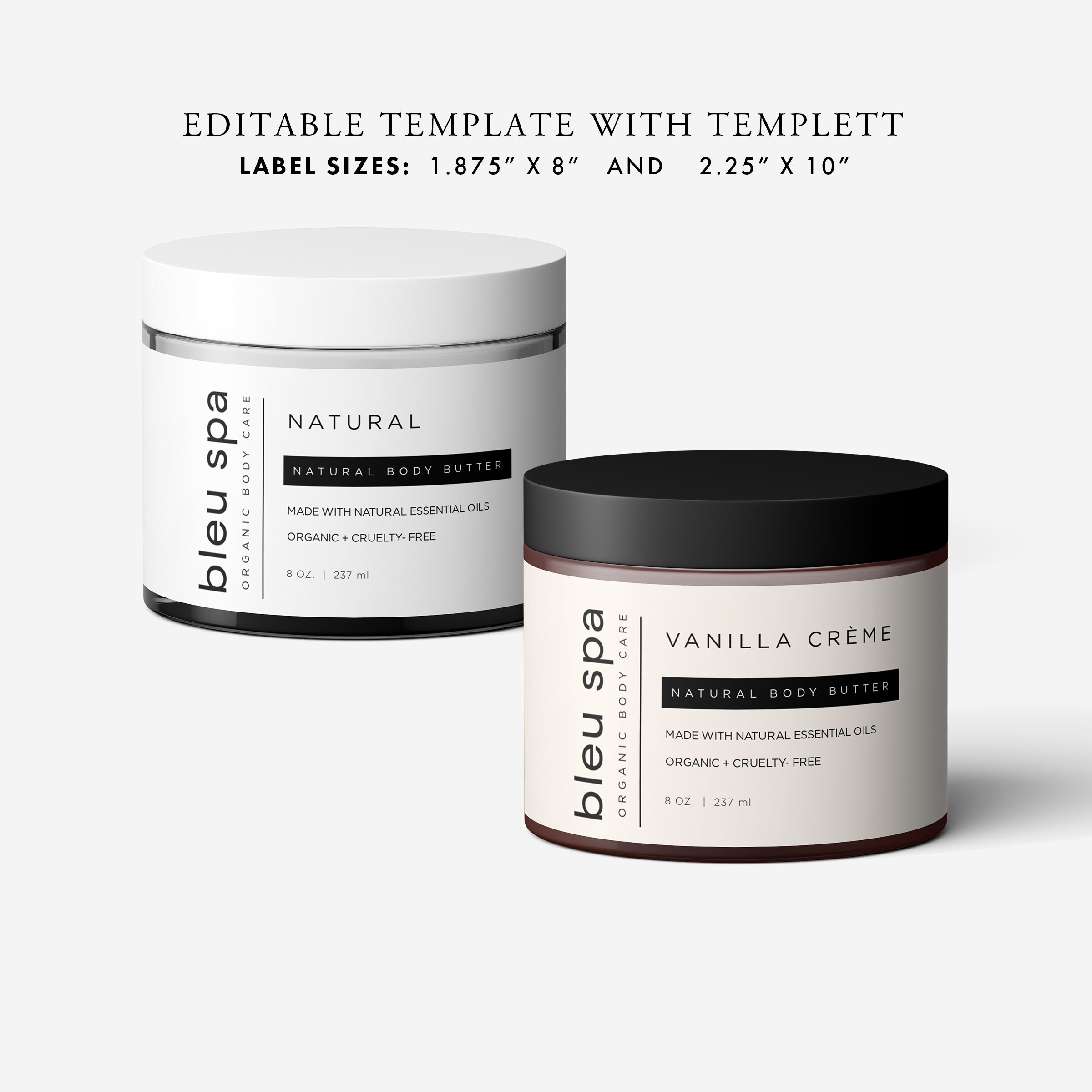 Body Product Wrap Around DIY Label Template With Templett - Etsy