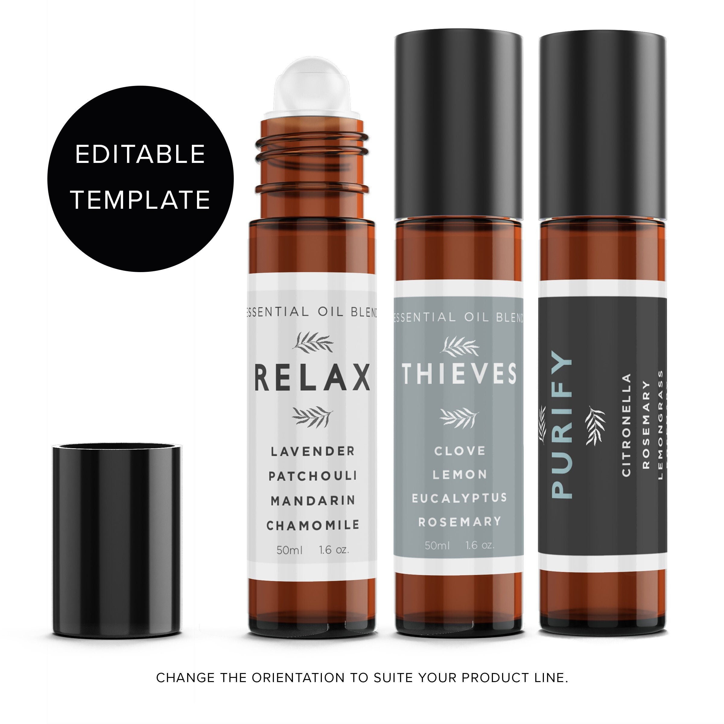 Essential Oil Roller Template Fragrance Oil Label - Etsy Australia