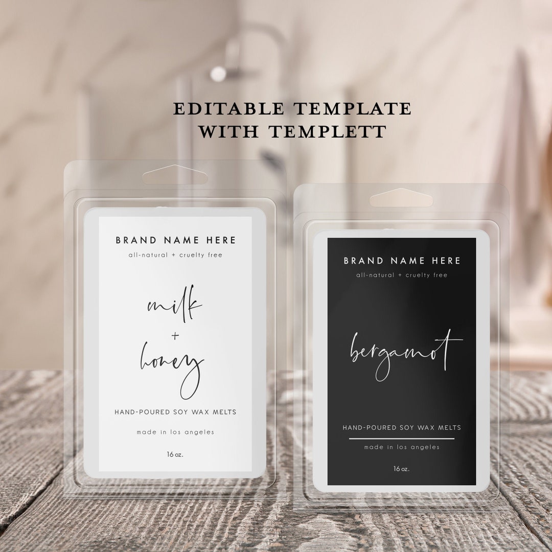 Wax Melt Template, Editable Wax Tart Label Template, DIY Product ...