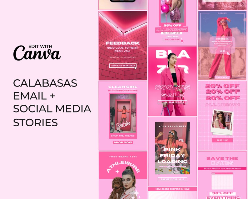 Editable Email Newsletter Templates DIY Welcome Social Media - Etsy