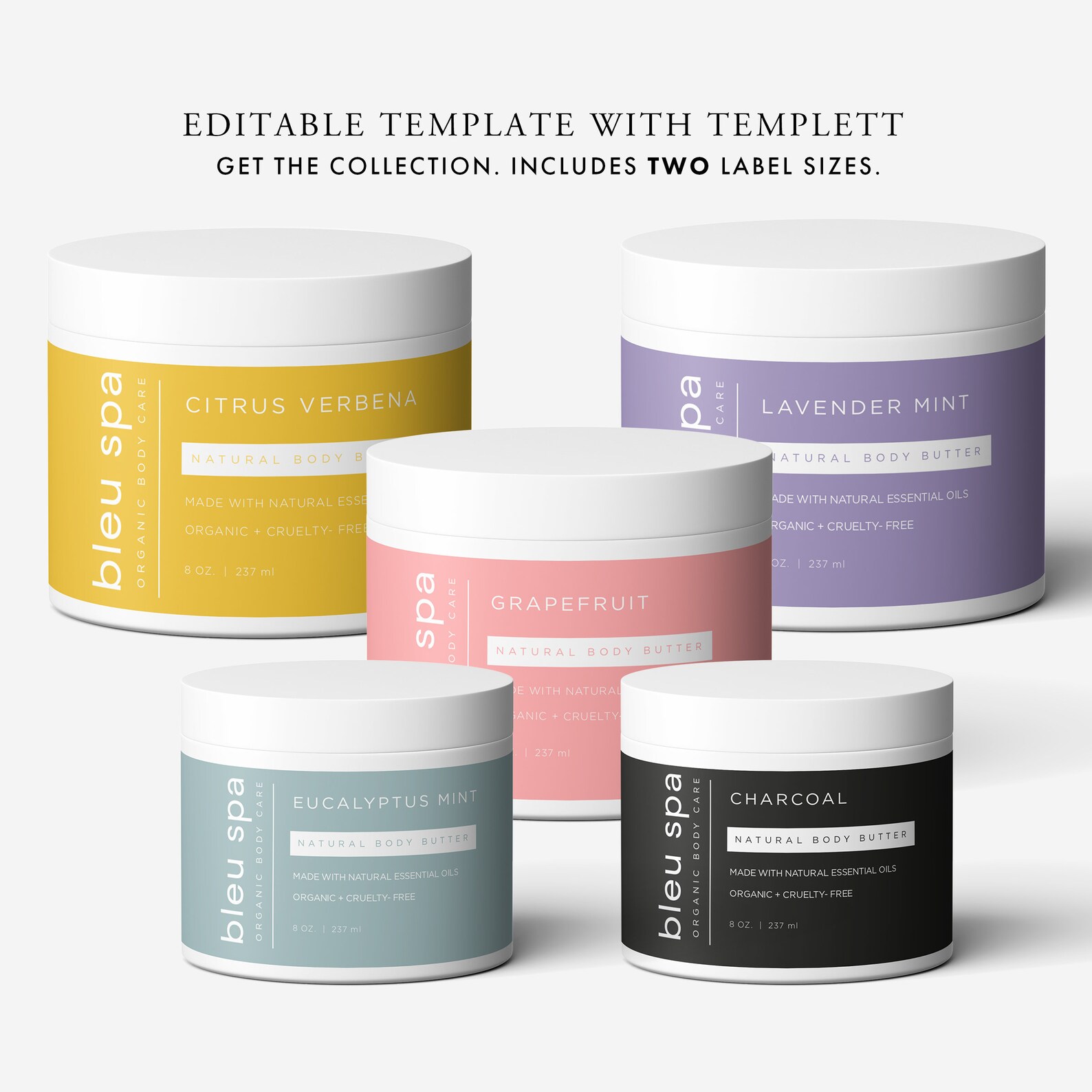 Body Product Wrap Around DIY Label Template With Templett - Etsy