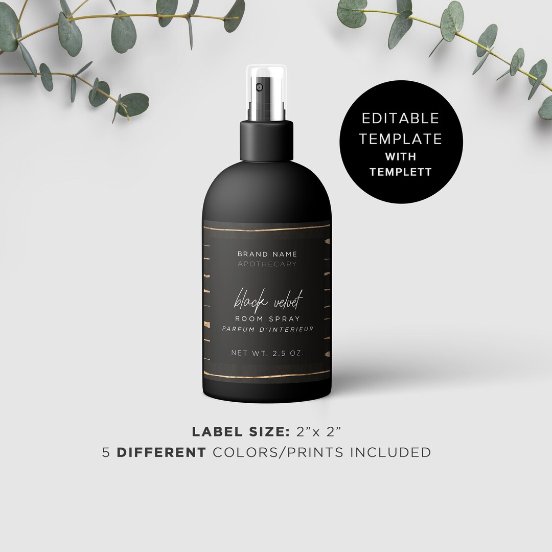 Editable Spray Bottle Label Template 2x2 DIY Square Label for - Etsy