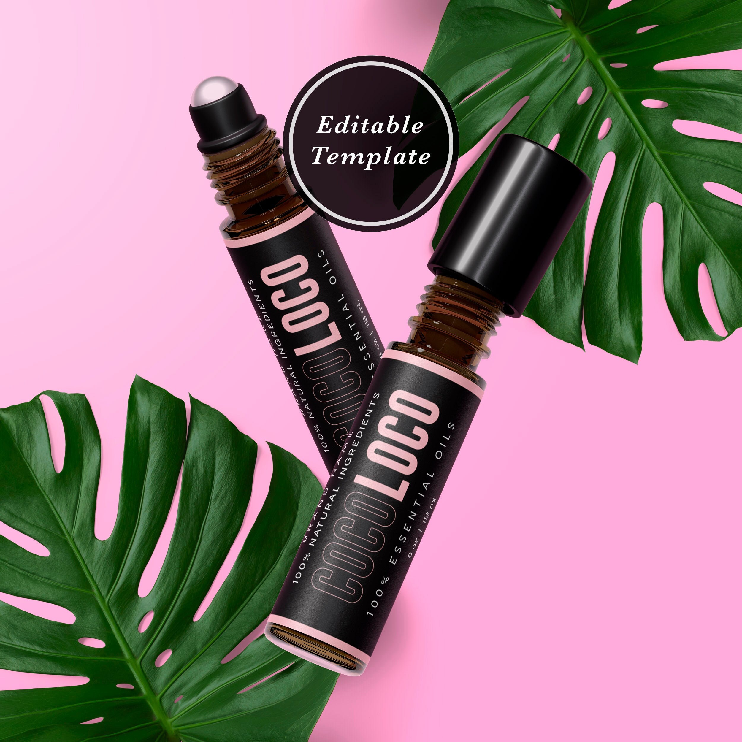 Essential Oil Roller Label Template Roller Bottle Wrap Around | Etsy