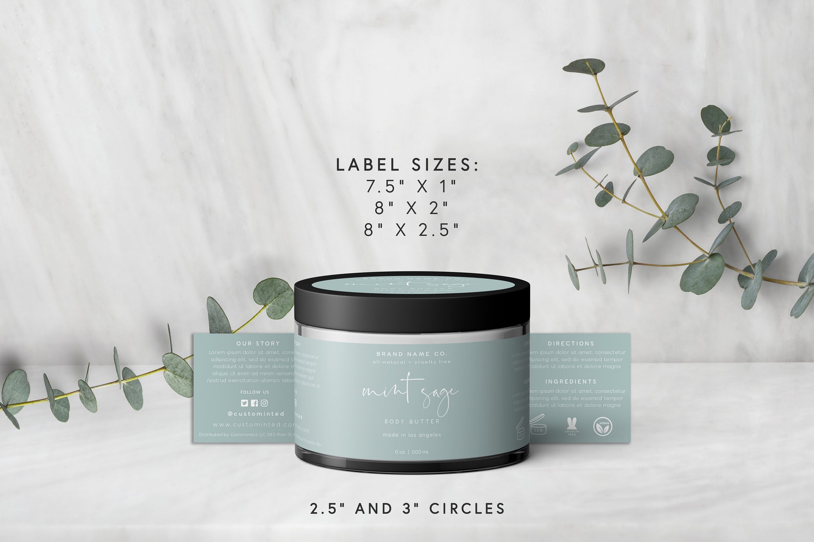 Body Product Jar Label DIY Wrap Around Jar Label Body Butter - Etsy