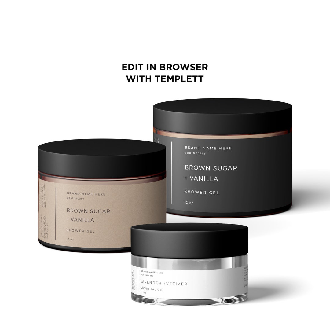Editable Body Product Label, DIY Body Butter Label Template, Wrap ...