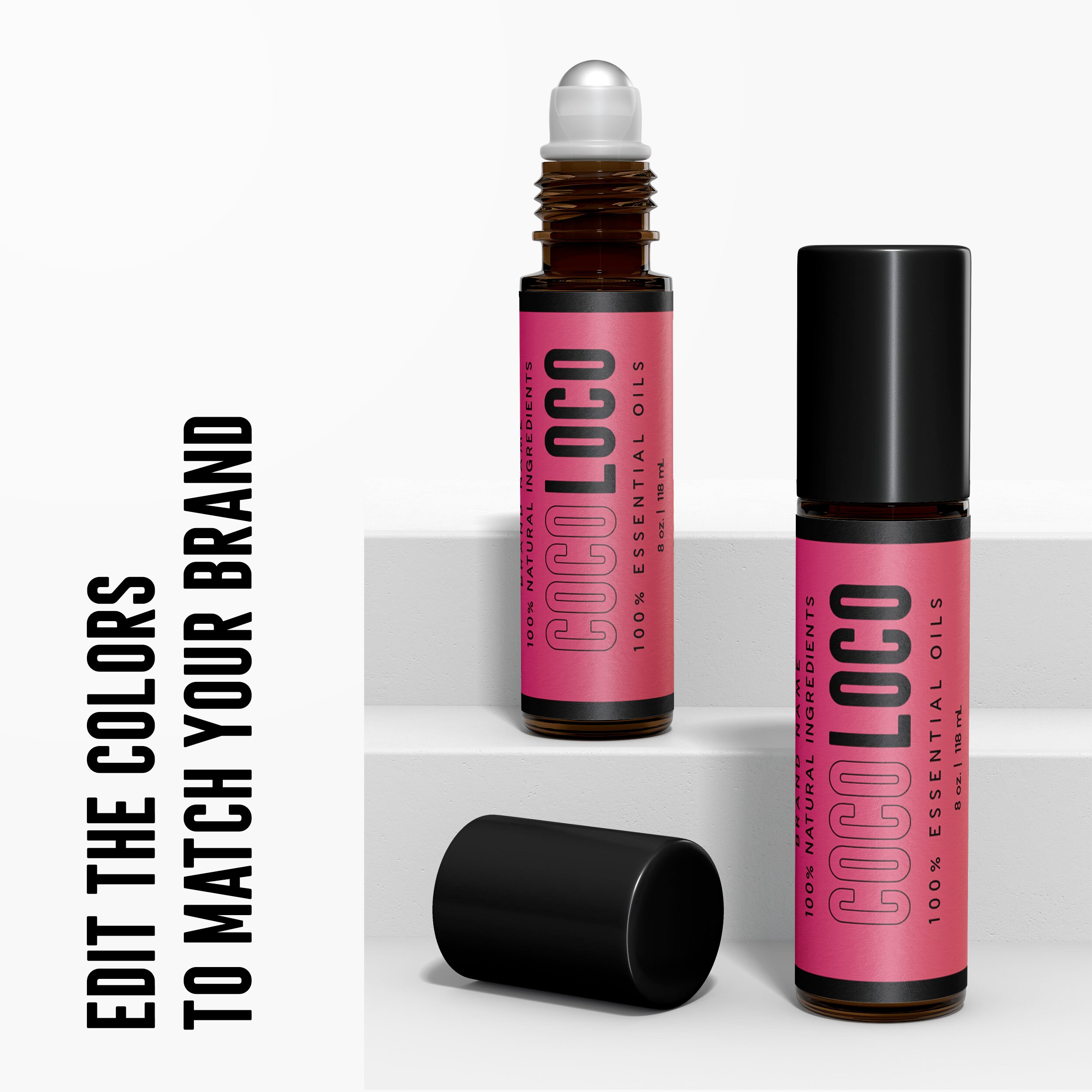 Essential Oil Roller Label Template Roller Bottle Wrap Around | Etsy