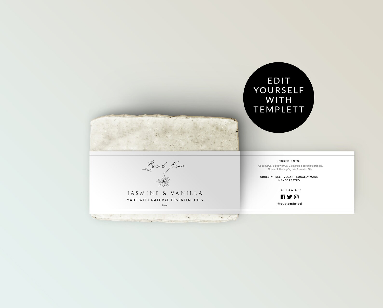 Craft Soap Template Handmade Soap Label Template Editable - Etsy