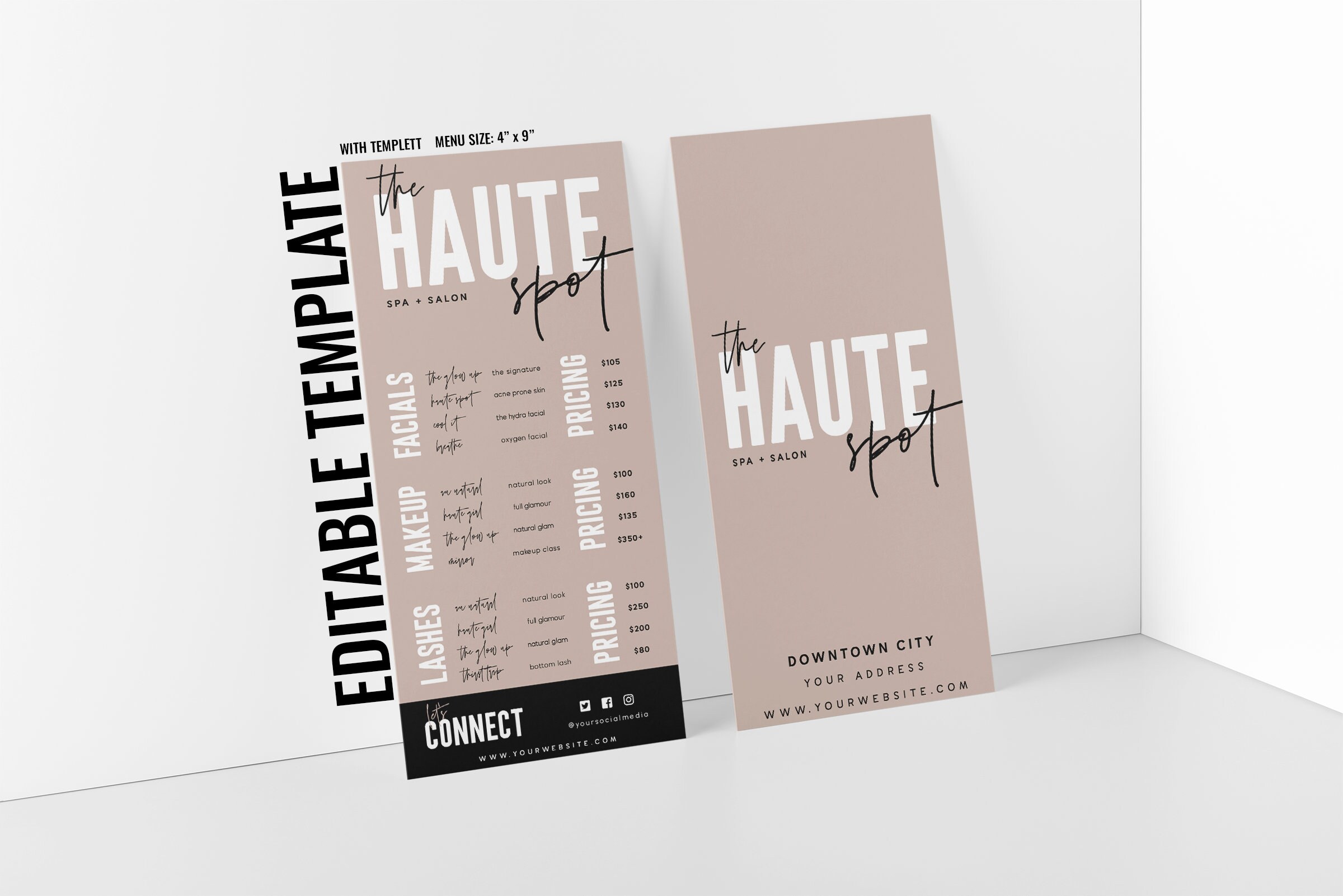 Haute Spot Editable Menu Template DIY Customizable - Etsy