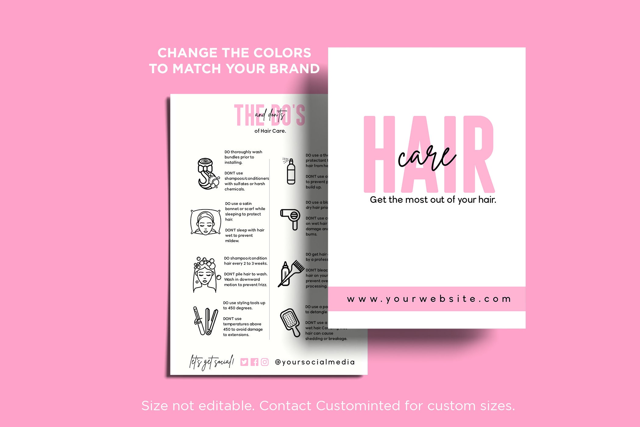 Hair Extensions Aftercare Card Bundle Hair Order Card Hair - Etsy