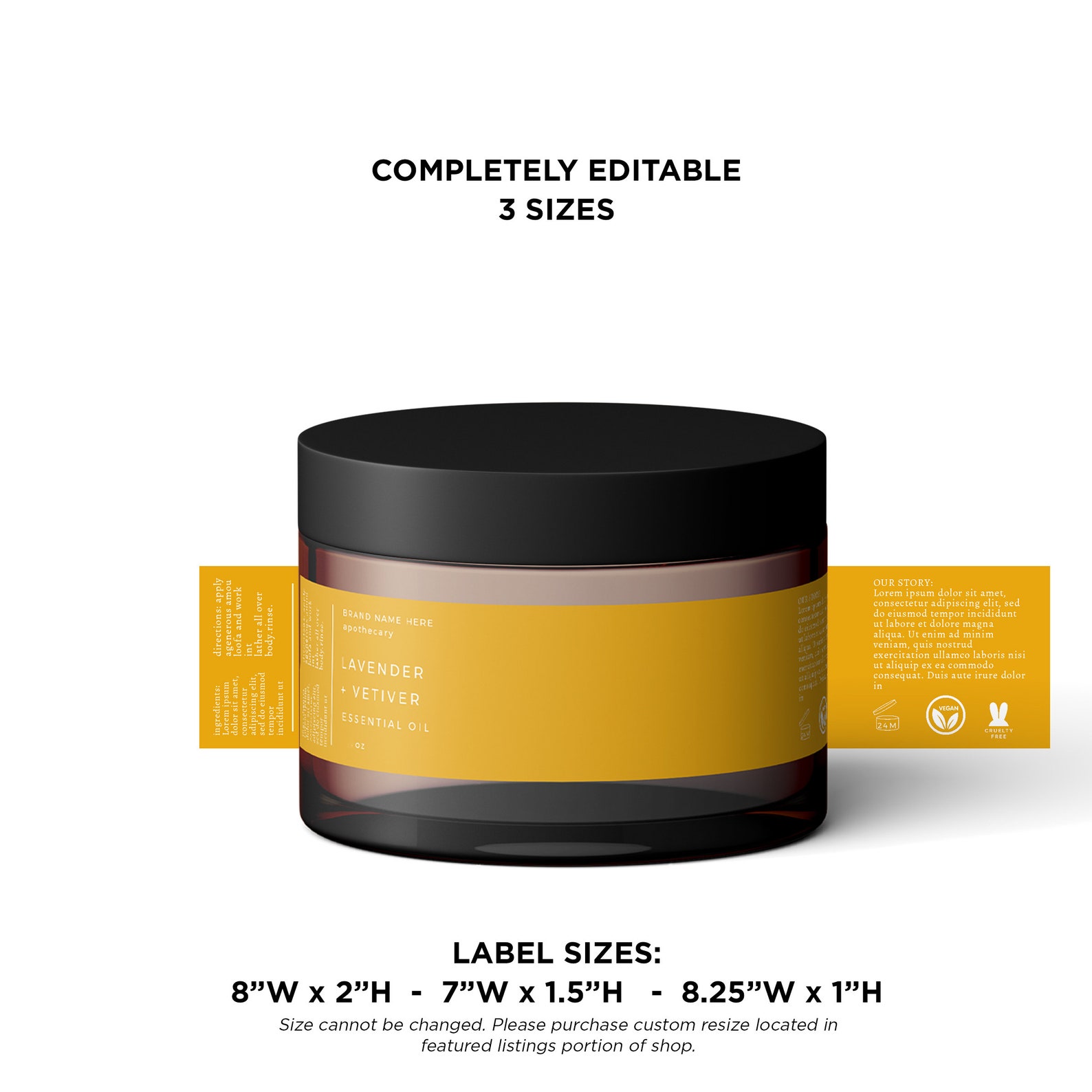 Editable Body Product Label DIY Body Butter Label Template - Etsy