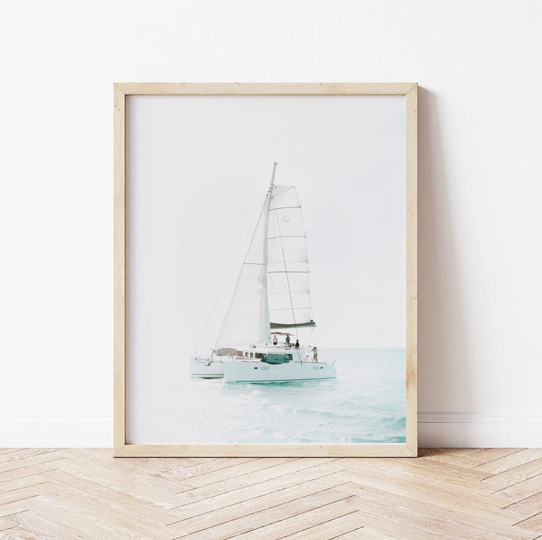Sailboat Wall Art, Coastal Boat Print, Nautical Ocean Photography ...