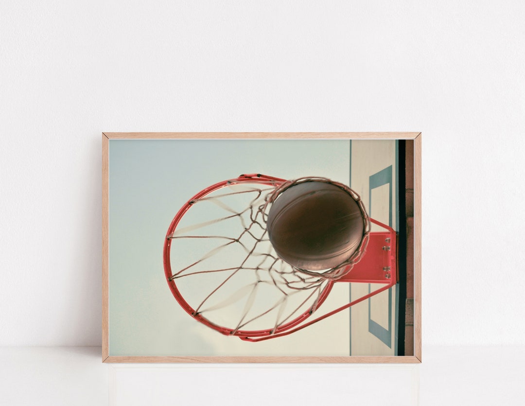 Basketball Hoop Wall Art, Aerial Sports Photography, Digital Download ...