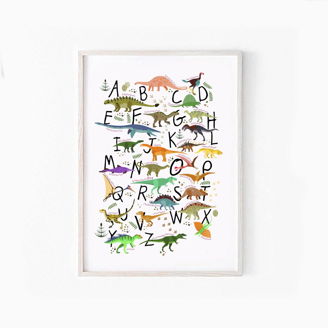 Dinosaur Alphabet Print | A-Z Nursery Decor (digital Download) - Etsy