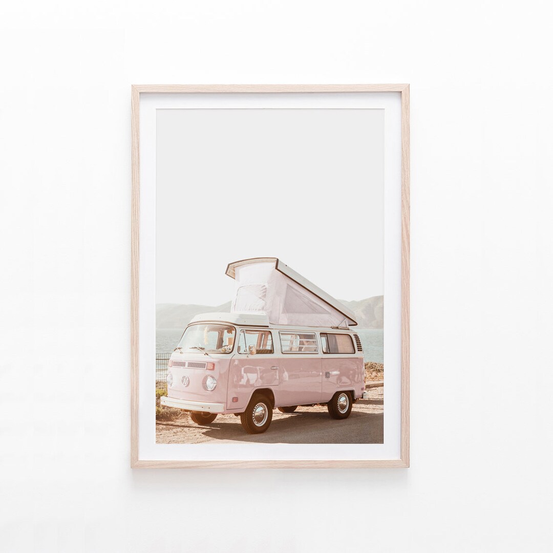 Pink Camper Wall Art, Retro Camper Print, Vintage Trailer Decor ...