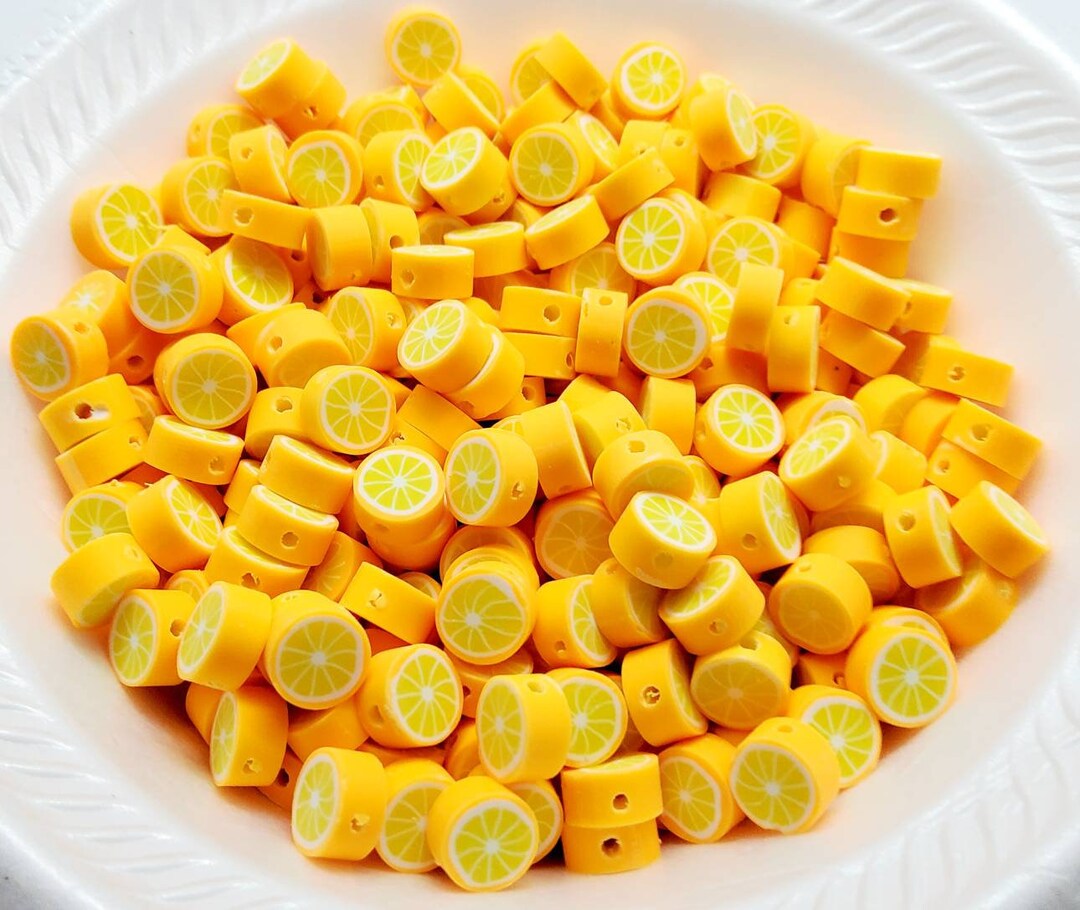 25 10mm Lemon Orange Fruit Polymer Clay Fimo Beads - Etsy