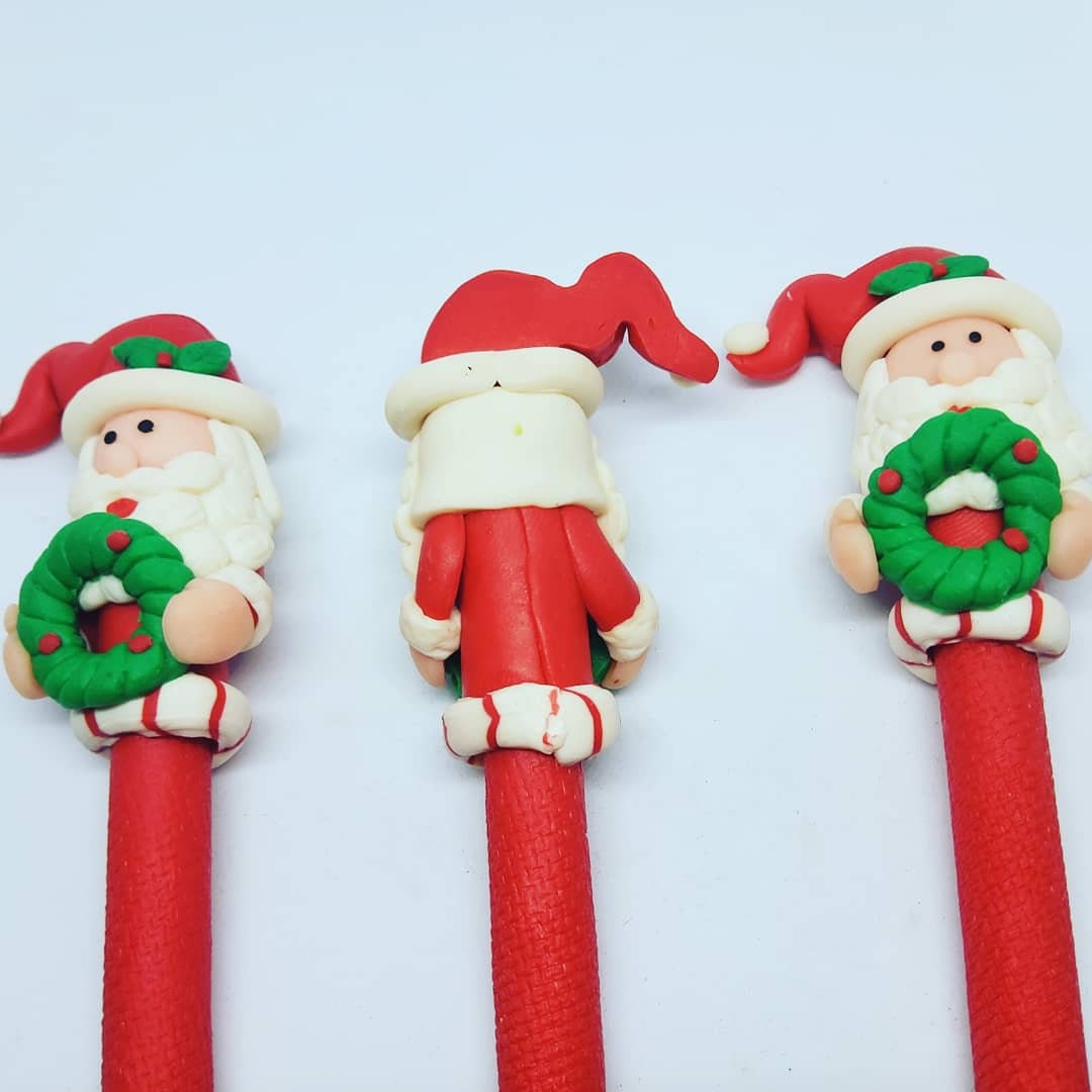 New Cute Christmas Holiday Santa Claus Pen Polymer Fimo Clay Pen - Etsy