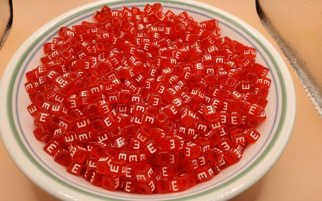 25 - 100 Colored Alphabet Spacer Candy Kawaii Jewelry Beads Size 7mm ...