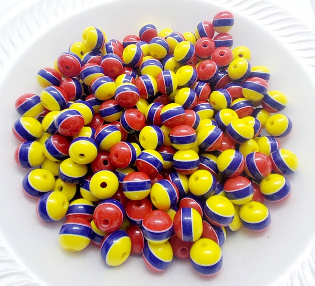 20 Round Acrylic Resin Plastic Gumball Plastic Multicolored Beads 10mm ...