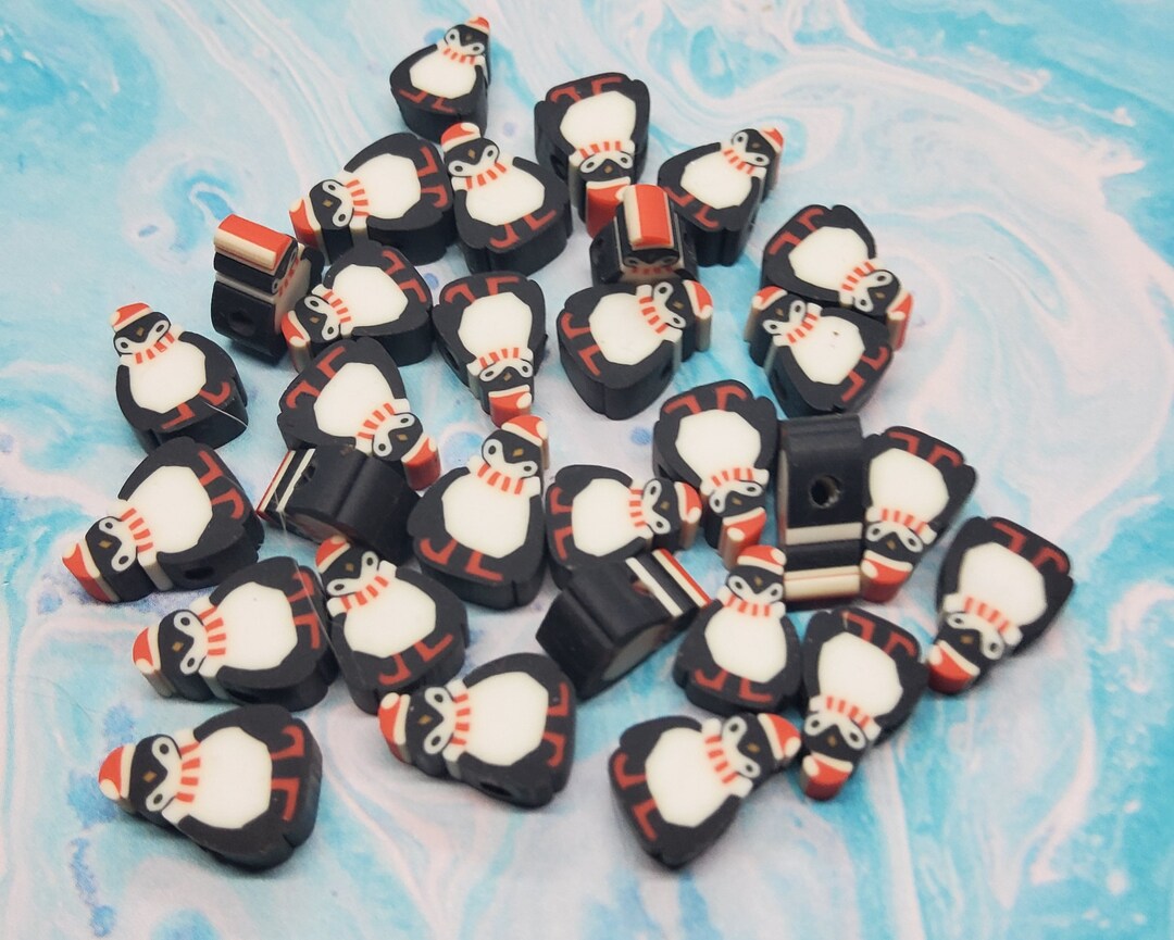 New 20 Polymer Clay Fimo Penguin Christmas Beads - Etsy