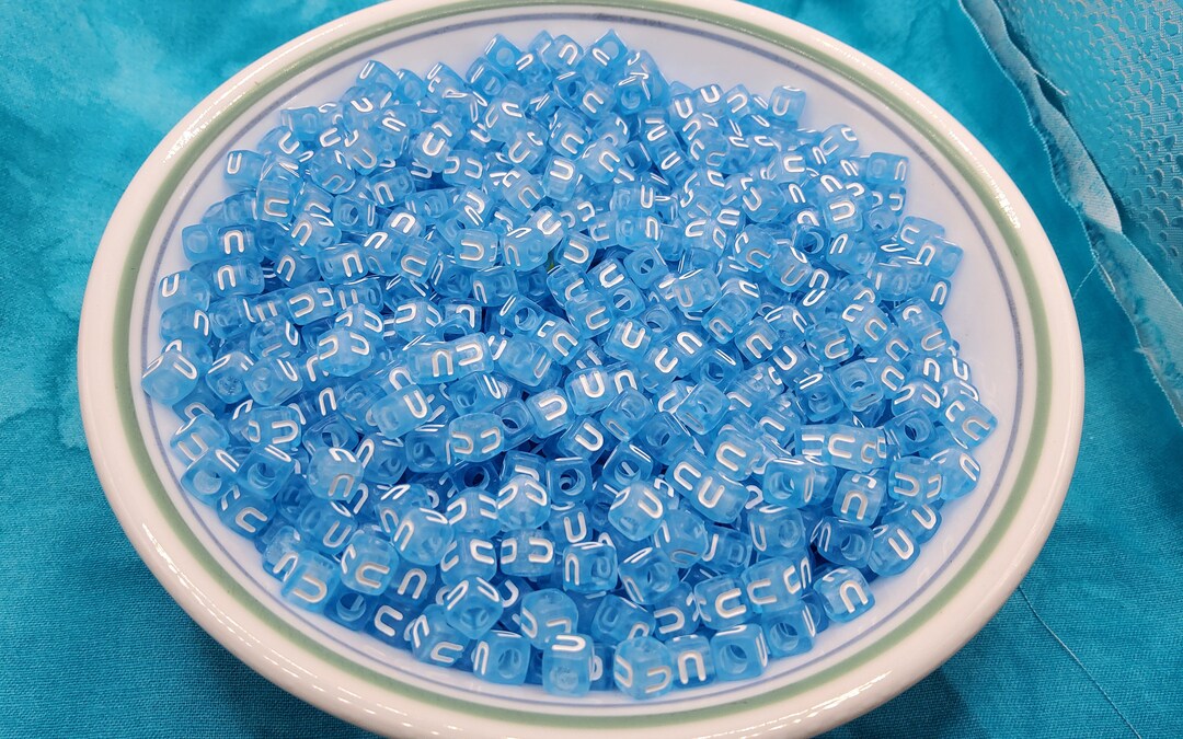 25 - 100 Colored Alphabet Spacer Candy Kawaii Jewelry Beads Size 7mm ...