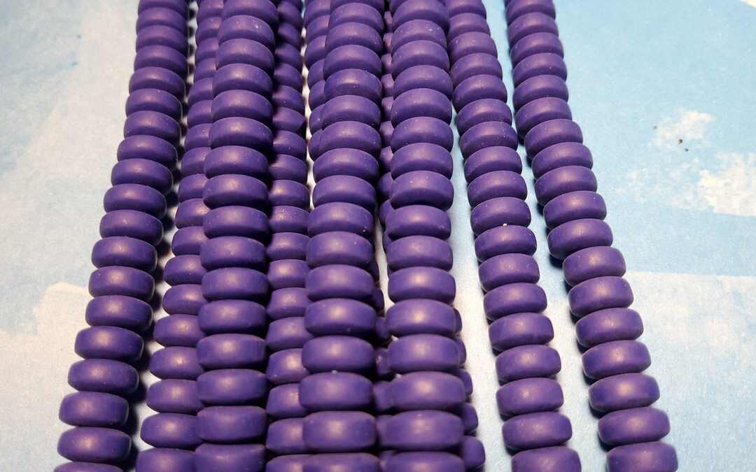 1 Polymer Clay Beads Strand Heisi Kawaii Candy Spacers 6mm 15" Purple ...