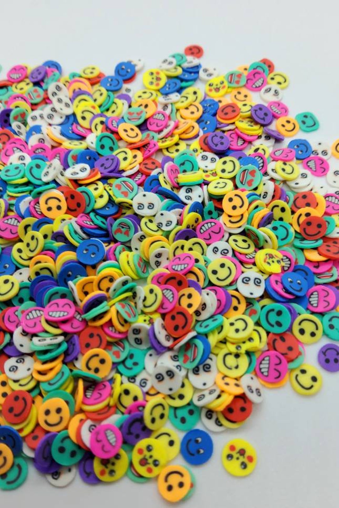 Polymer Clay Fimo Nail Art Smiley Face Decoration, Fashion Nail Care ...