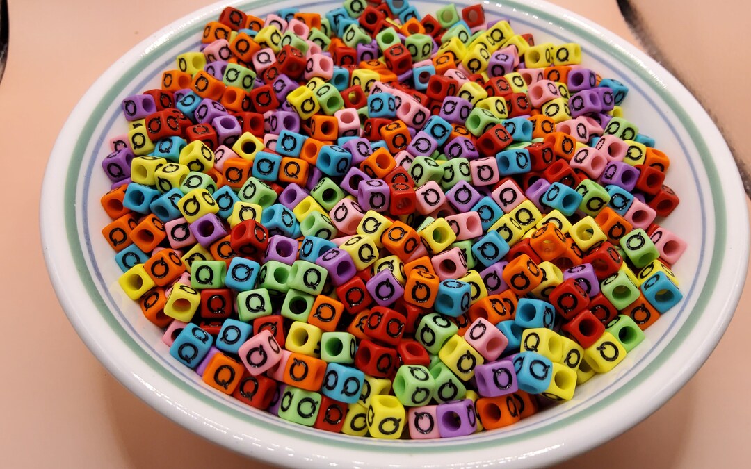 25 - 100 Colored Alphabet Spacer Candy Kawaii Jewelry Beads Size 6mm ...