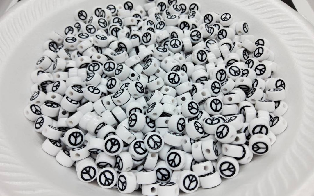 New 50 Small Resin Acrylic Peace Beads 7mmx4mm - Etsy